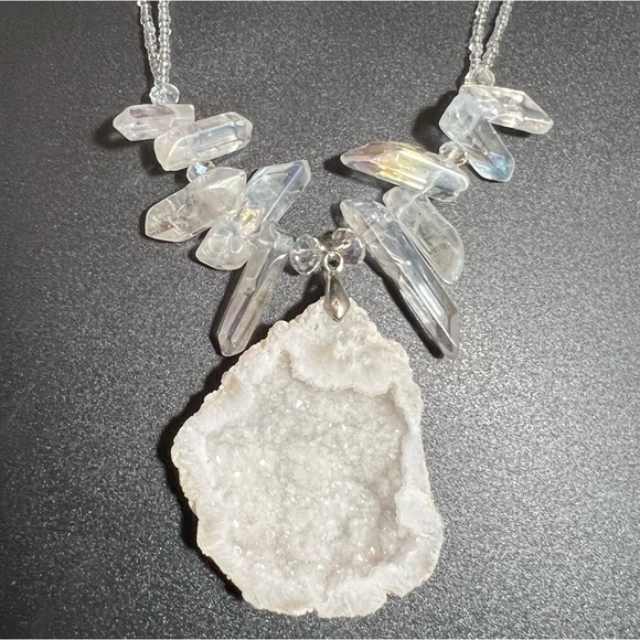 Jewelry | Clear Quartz Statement Necklace Crystal Points Clear Crystal ...
